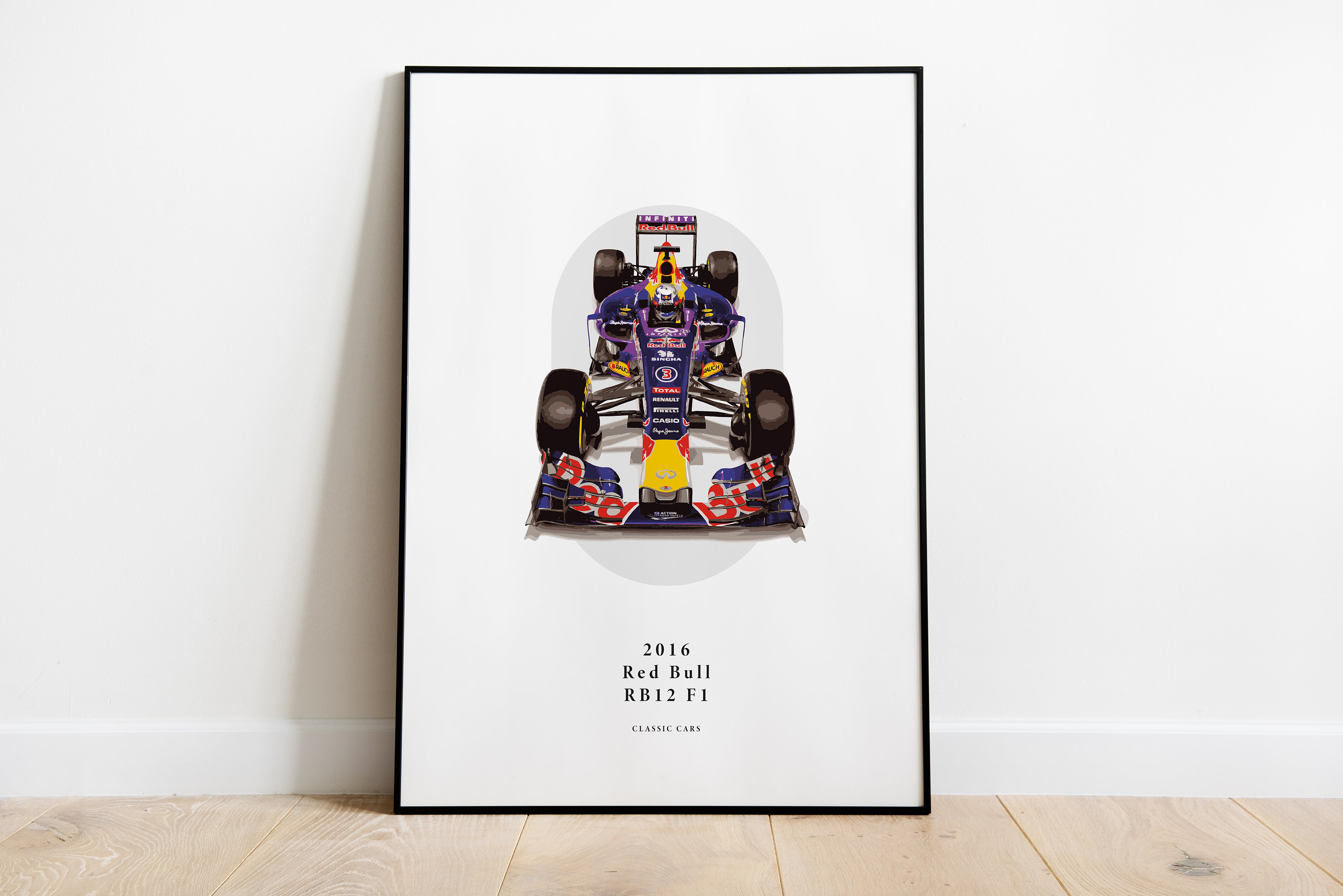 PRINTABLE 2016 Red Bull RB12 F1 Illustration Poster Formula One Car ...