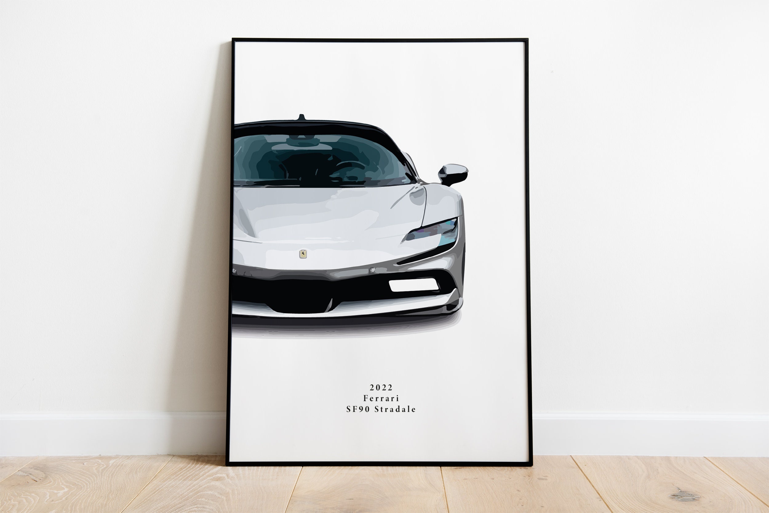 PRINTABLE 2022 Ferrari SF90 Stradale Illustration Poster - Etsy