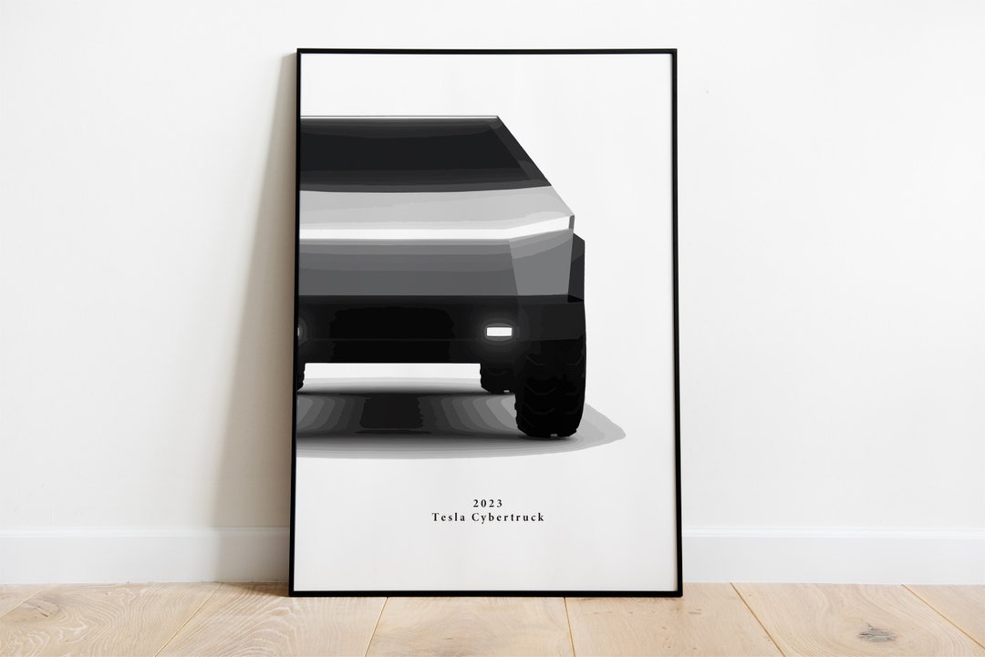 PRINTABLE 2023 Tesla Cybertruck Illustration Poster Car Prints for a ...