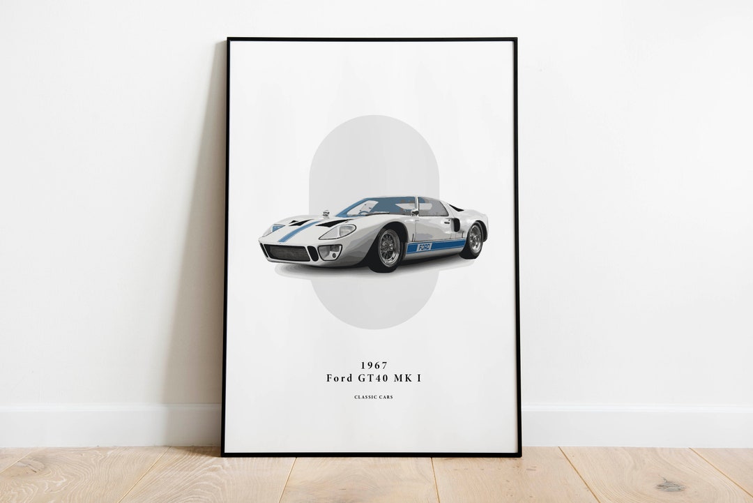 PRINTABLE 1967 Ford GT40 MK I Classic Car Prints for a Car Enthusiast ...