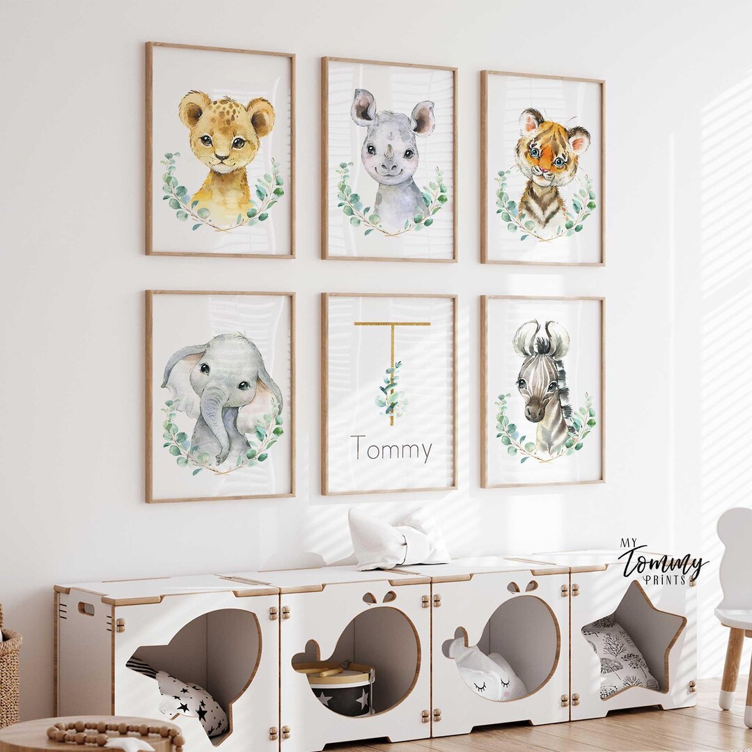 Personalized Safari Nursery Decor Jungle Theme Nursery Wall Art ...