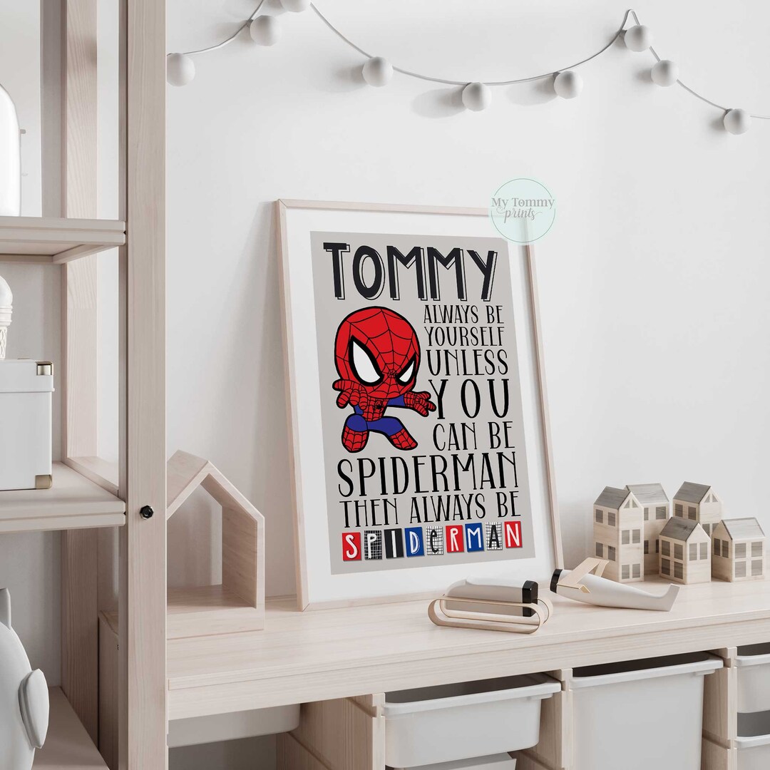 Personalized Spider Man Print Superhero Nursery Prints Boys Bedroom ...