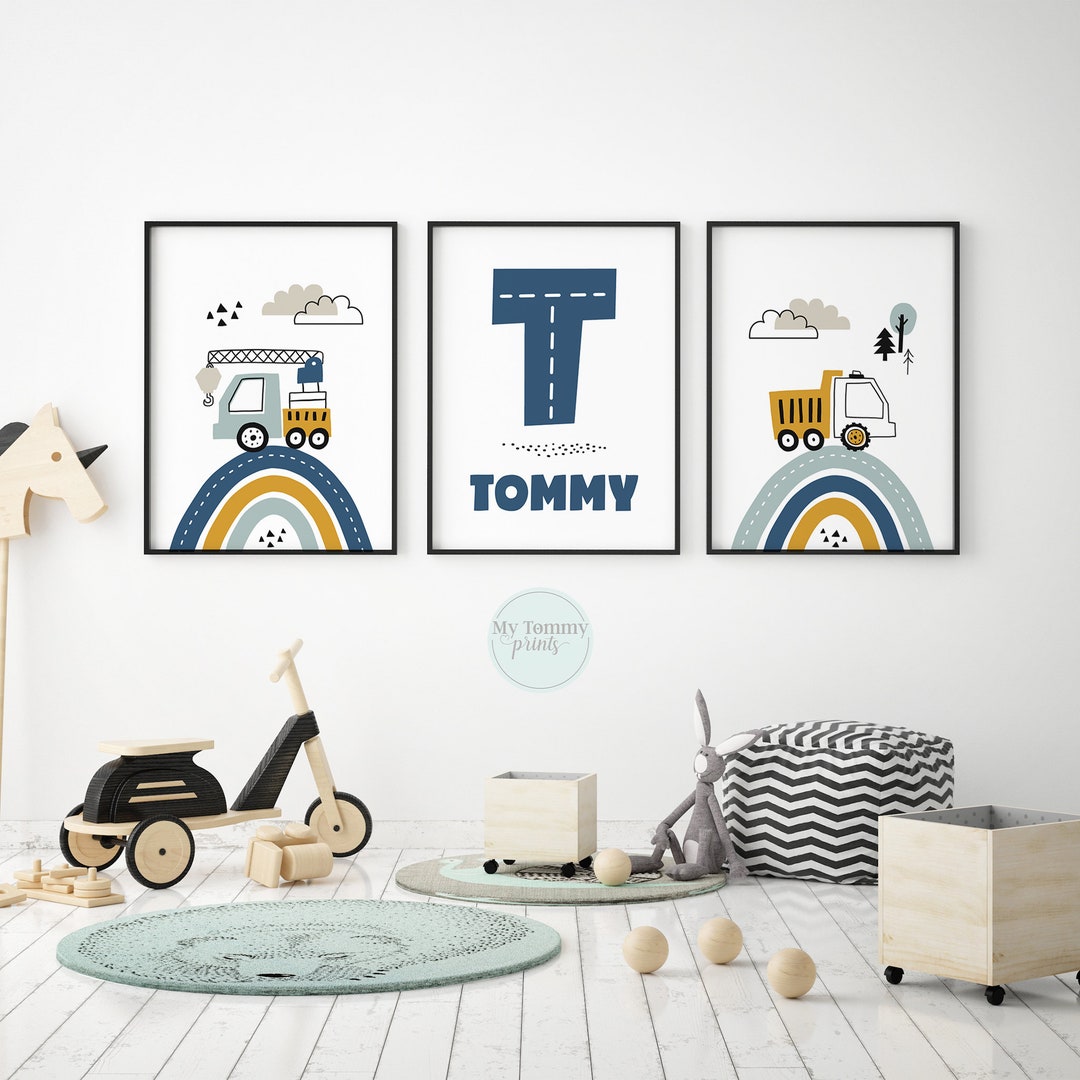 Construction Prints Little Boys Construction Wall Art Boys Bedroom ...