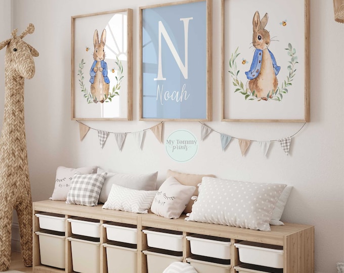 Peter Rabbit Prints,girl Nursery Prints,nursery Wall Decor,pink,floral ...