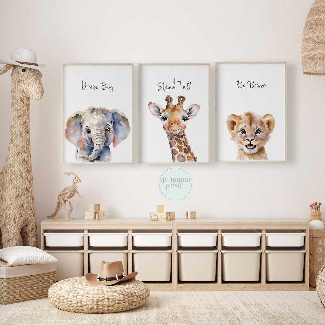 Set of 3 Safari Animal Prints Safari Theme Nursery Prints Jungle ...