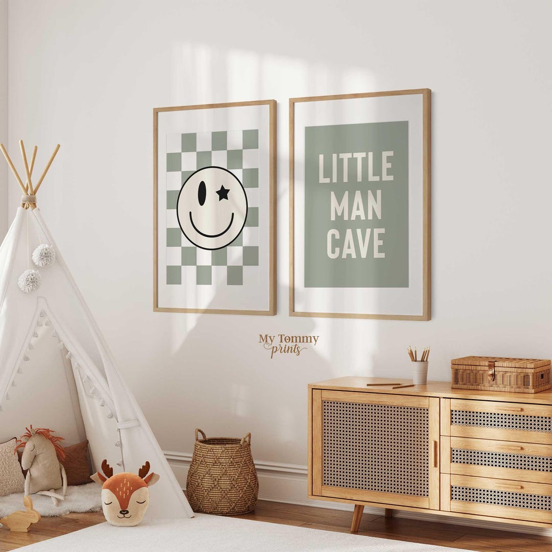 Little Man Cave Prints for Kids Bedroom Fun Wall Art Decor Boys Room ...