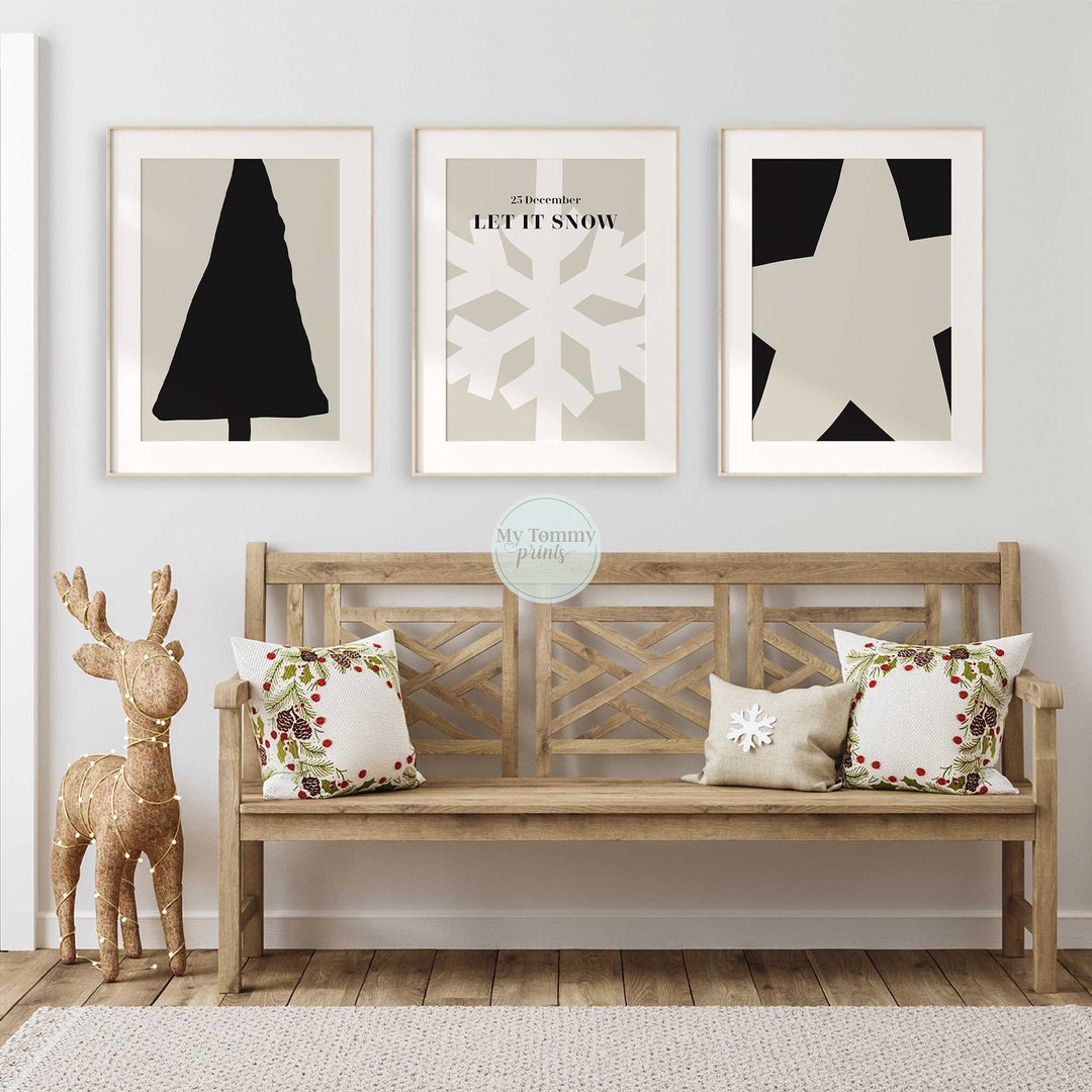 Set of 3 Christmas Prints Holiday Season Wall Art Festive - Etsy Australia