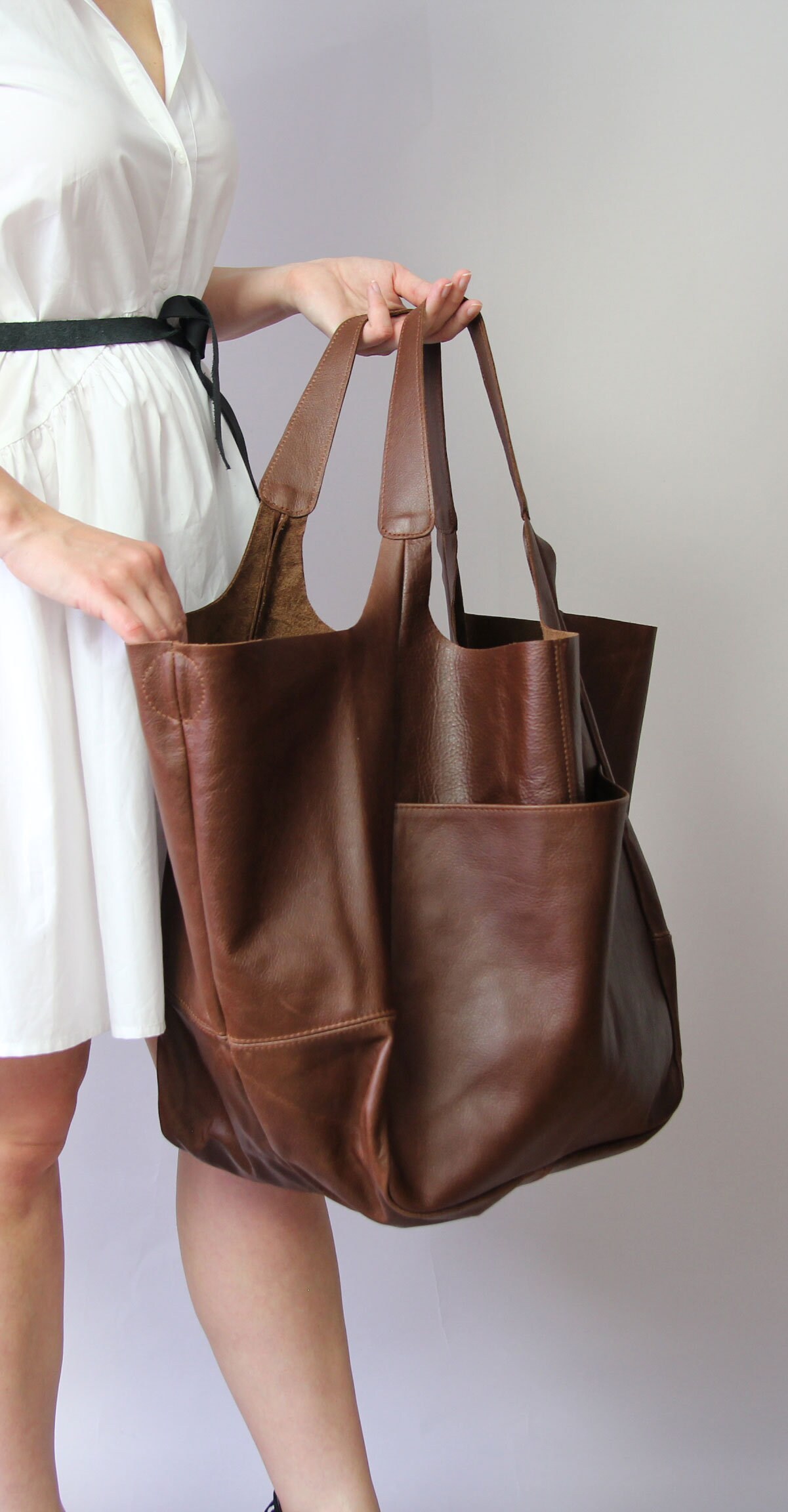 Extra Large Shoulder Bag, Leather Handbag, Weekender Leather Tote ...
