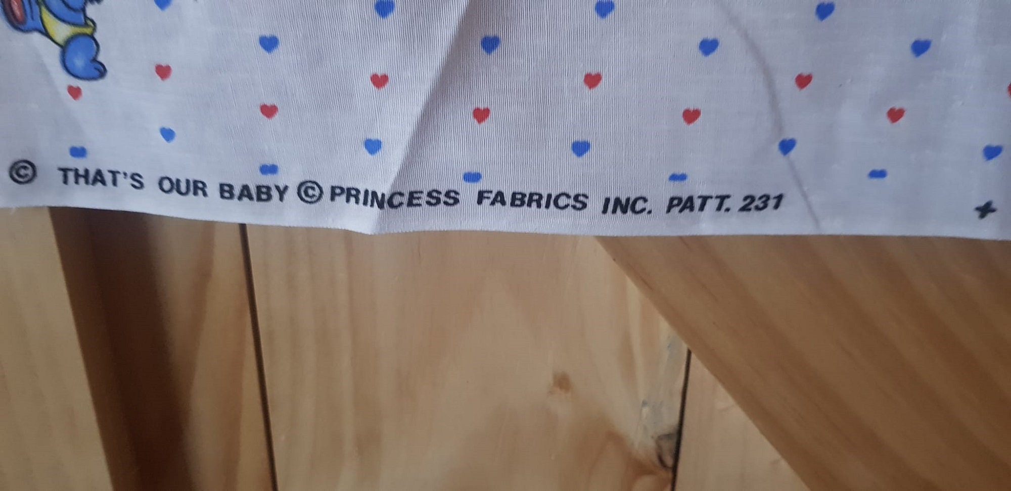 Vintage Baby Cot Quilt Panel Bunny Balloon Cot Panel That's Our Baby ...