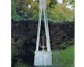 Vintage Macrame Hanging Table Pattern Table With Glass Beads Macrame ...