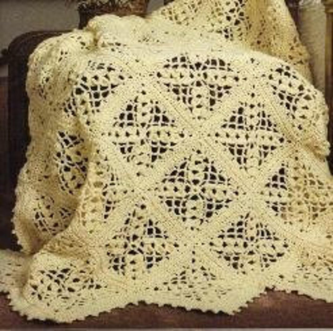 Victorian Lace Afghan Crochet Pattern Lacy Bedspread Crochet Pattern 2 ...