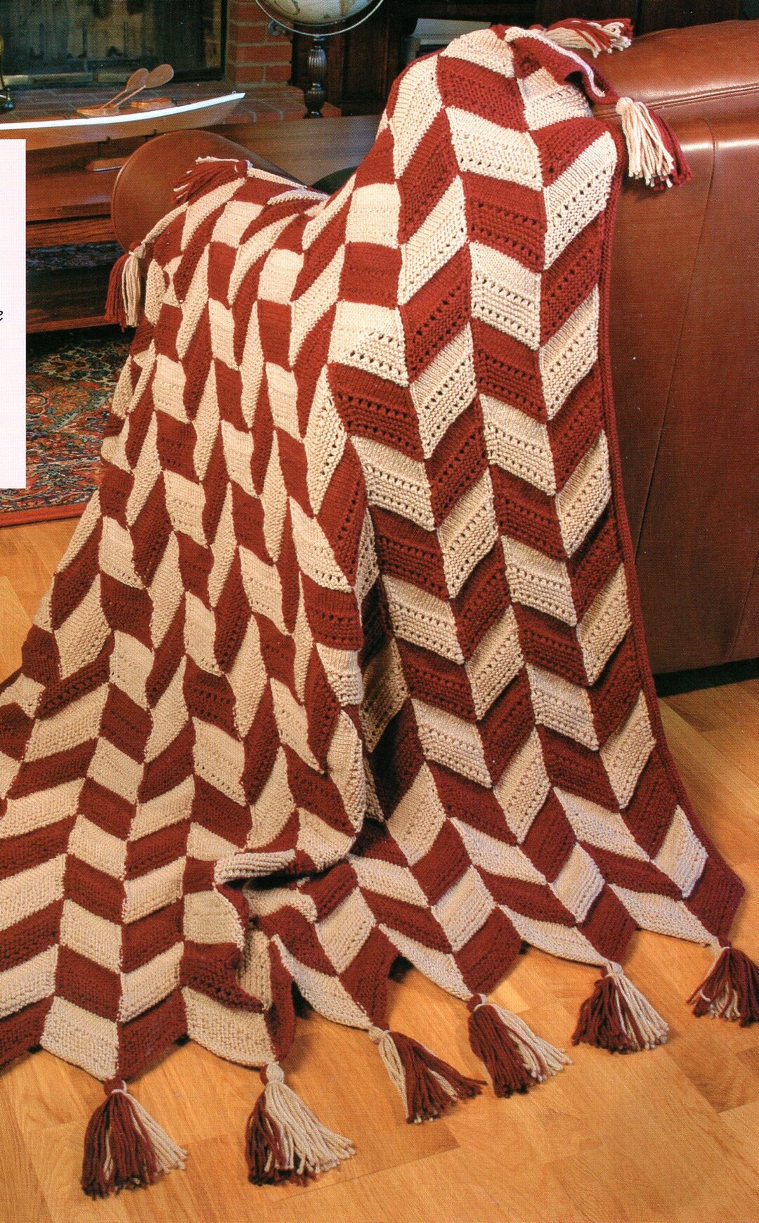Chevron Fringe Afghan Knitting Pattern Arrows Afghan Knitting Pattern ...