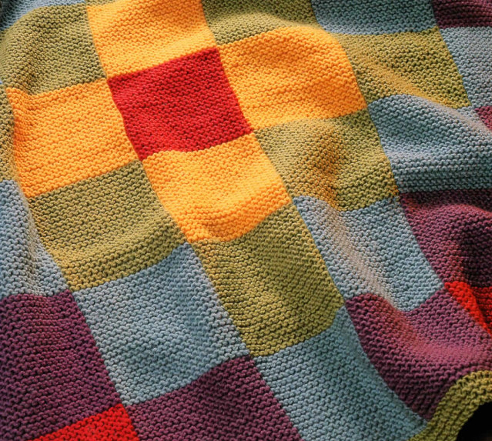 Blocks Afghan Knitting Pattern Crosses Squares Afghan Knitting Pattern ...