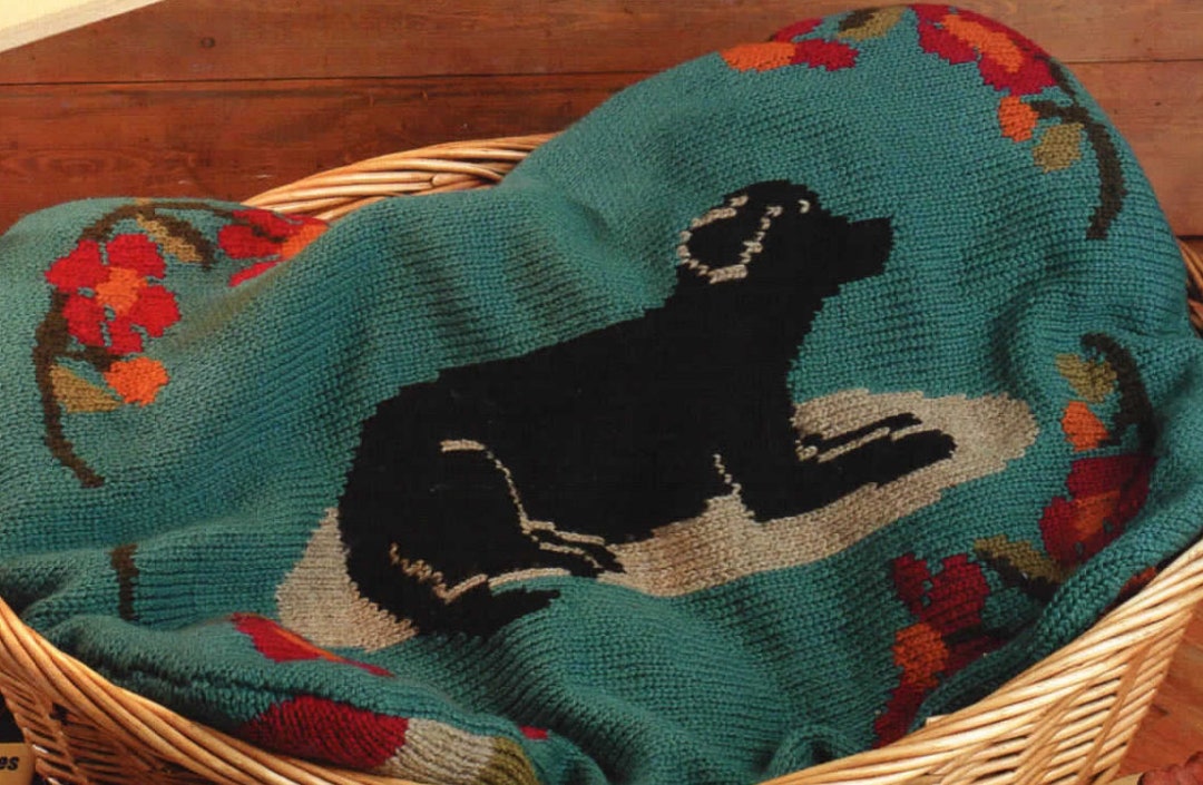 Labrador Retriever Dog Afghan Knitting Pattern Black Lab Afghan ...