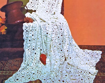 Lace Afghan Crochet Pattern Vintage Lacy Afghan Crochet Pattern PDF ...