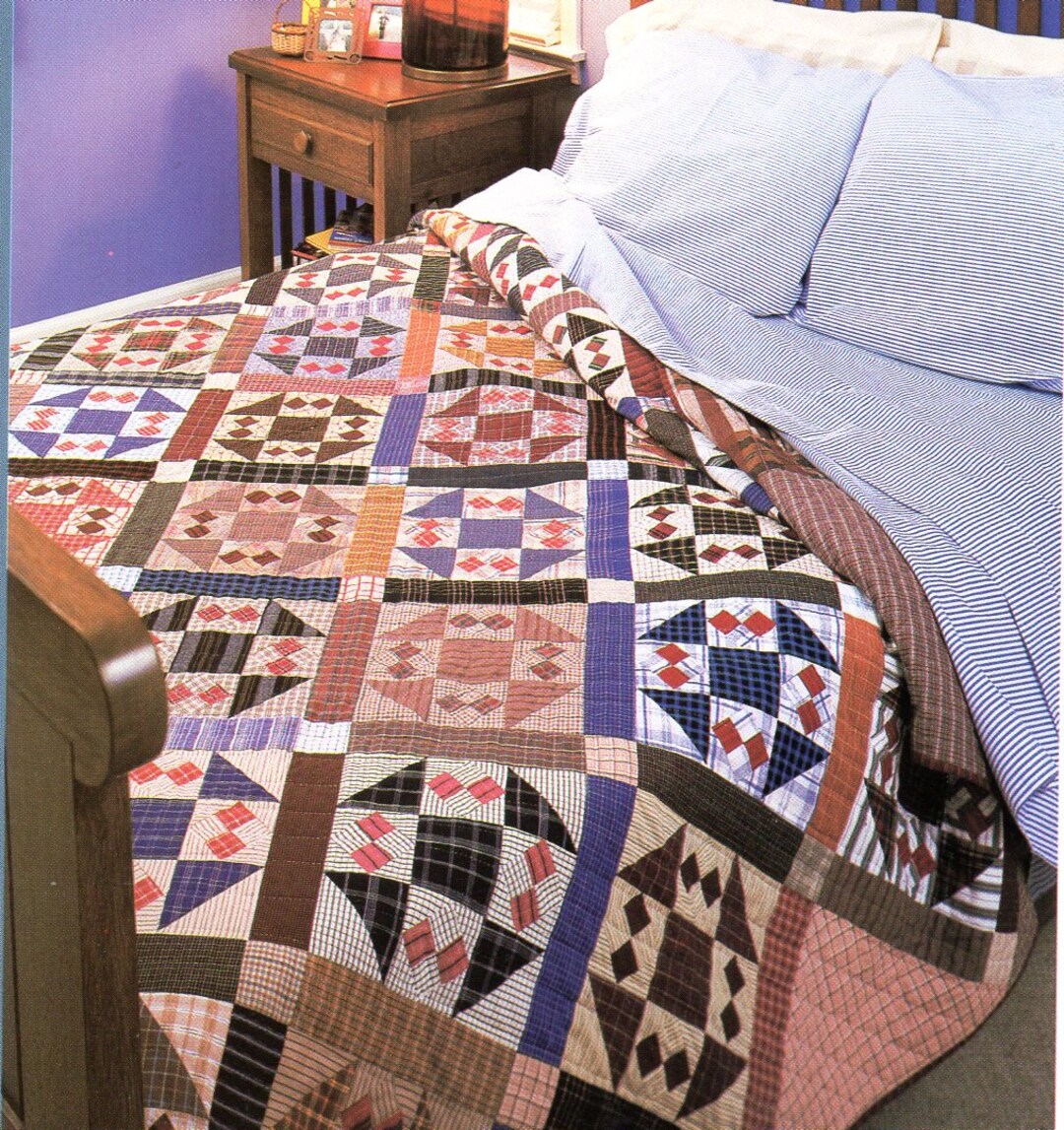 Prairie Folk Art Quilt Pattern Vintage Primitive Comforter Bedspread ...