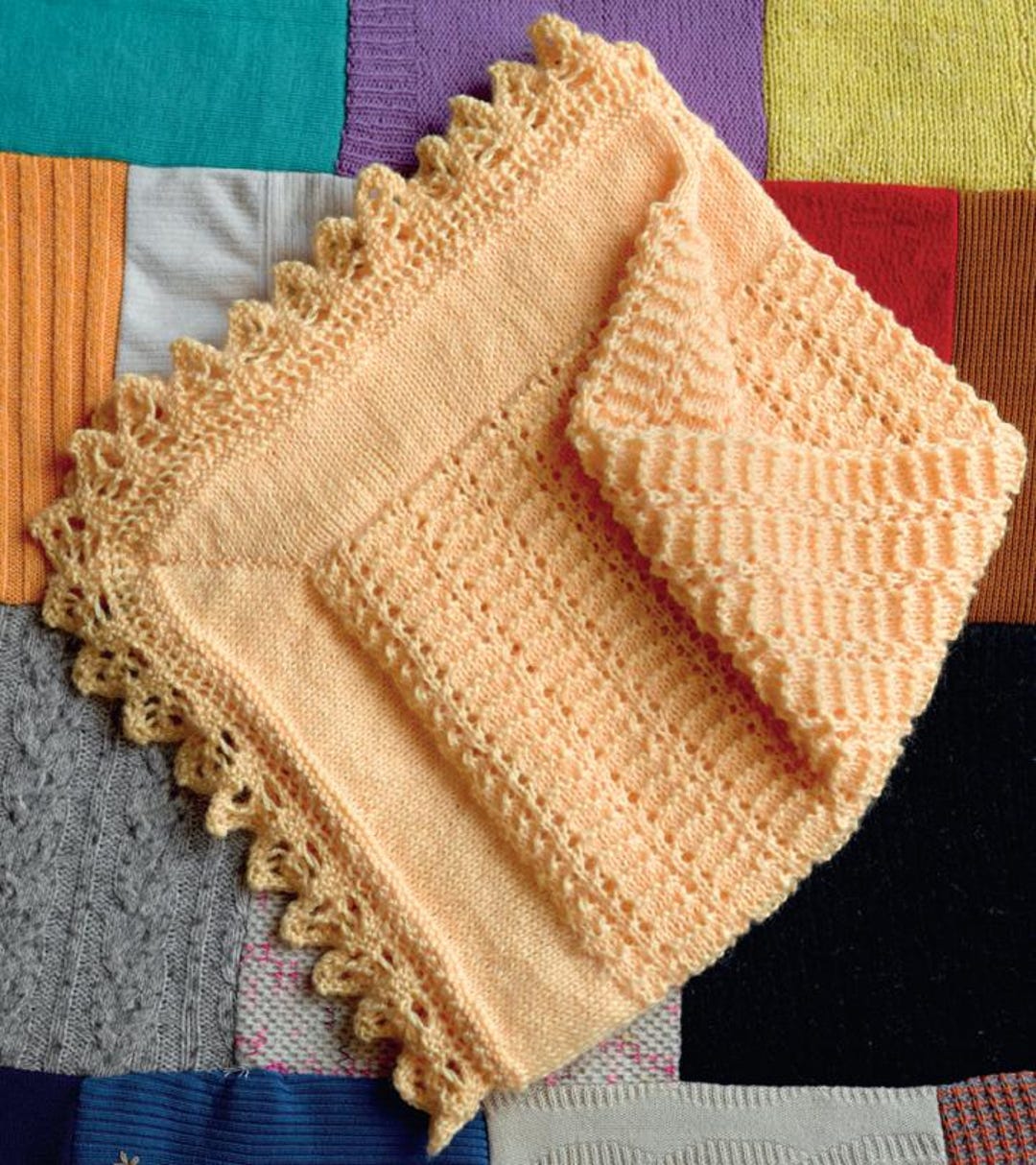 Irish Lace Afghan Knitting Pattern Wide Border Lacy Afghan Knitting ...