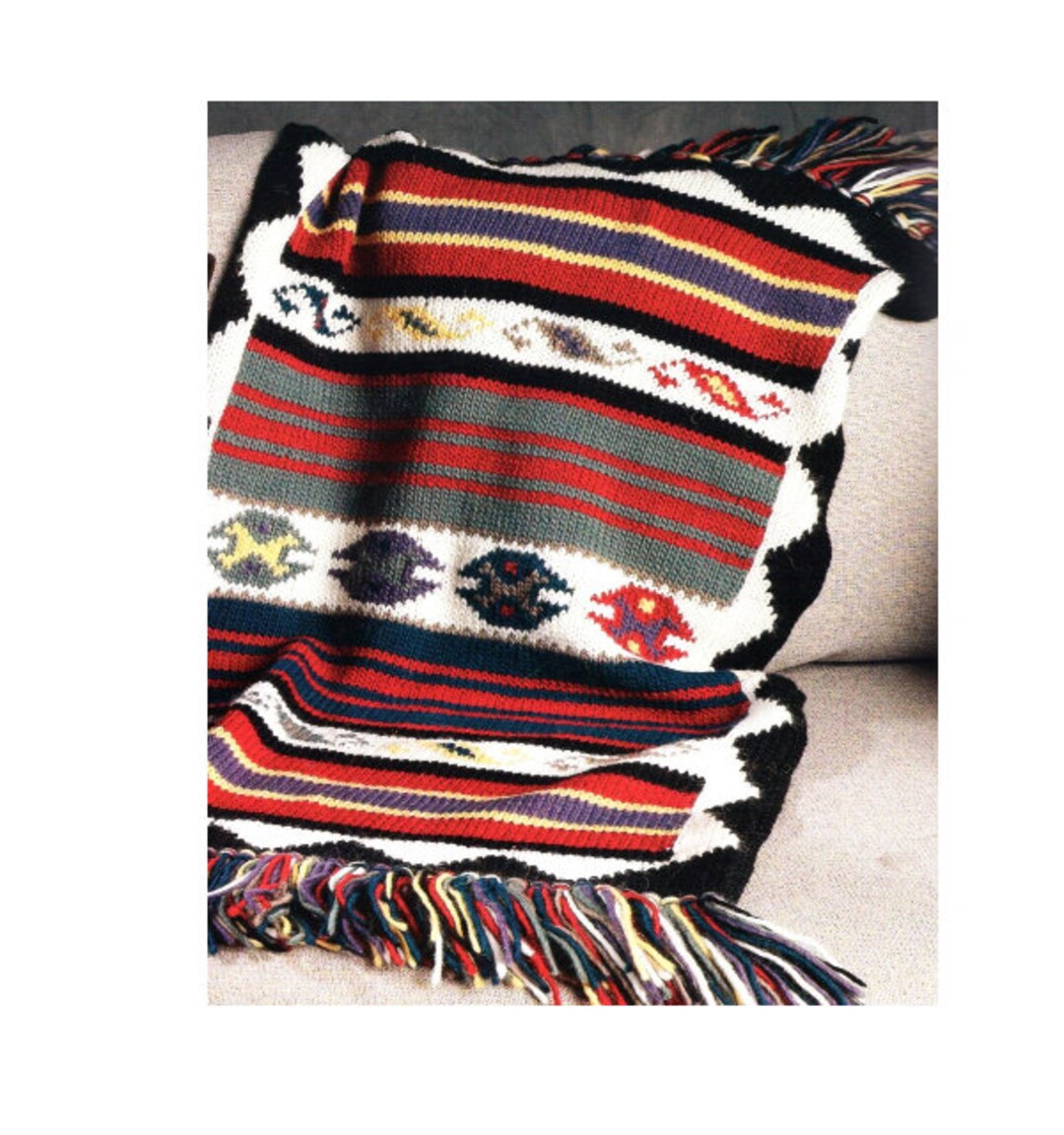 Aztec Rug Knitting Pattern Southwest Area Rug Knitting Pattern PDF ...