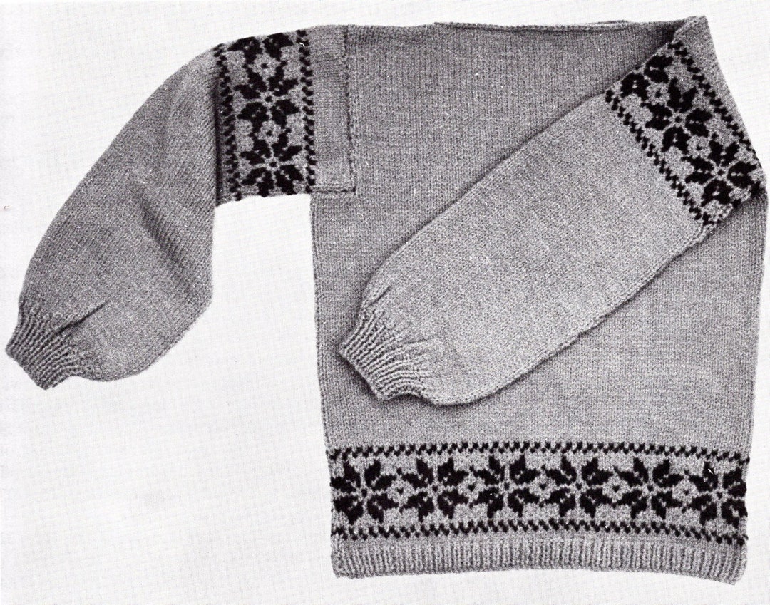 Snowflake Sweater Knitting Pattern Christmas Sweater Knitting Pattern ...