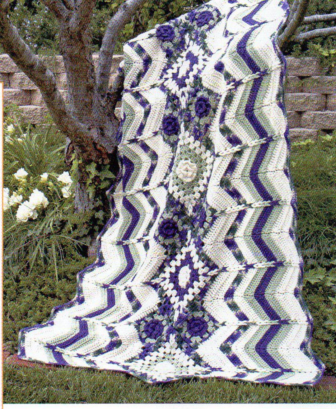 Wavy Ripple Granny Square Afghan Crochet Pattern Granny Square Ripple ...