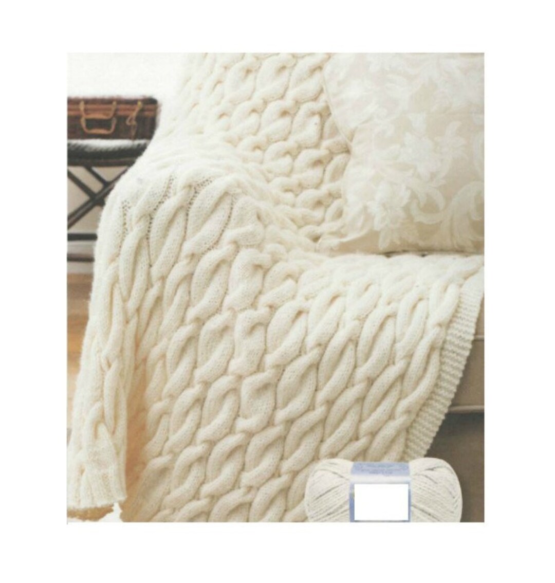 Chunky Cable Afghan Knitting Pattern Cable Bulky Afghan Knitting ...