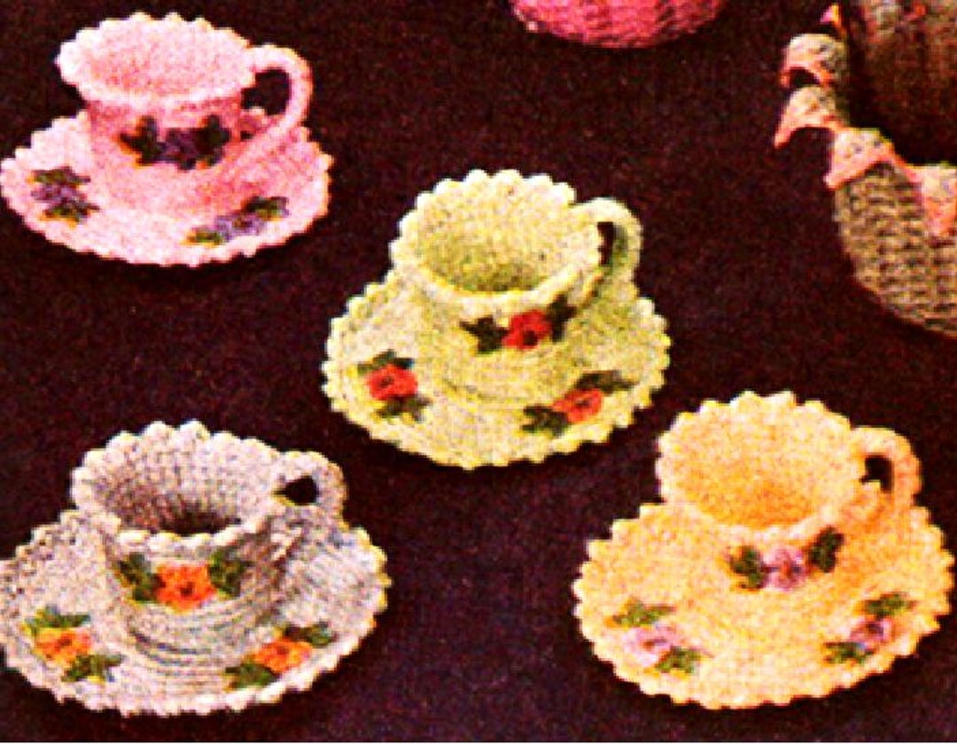 Tea Cups and Saucers Crochet Pattern Tea Cup and Saucer Crochet Pattern ...