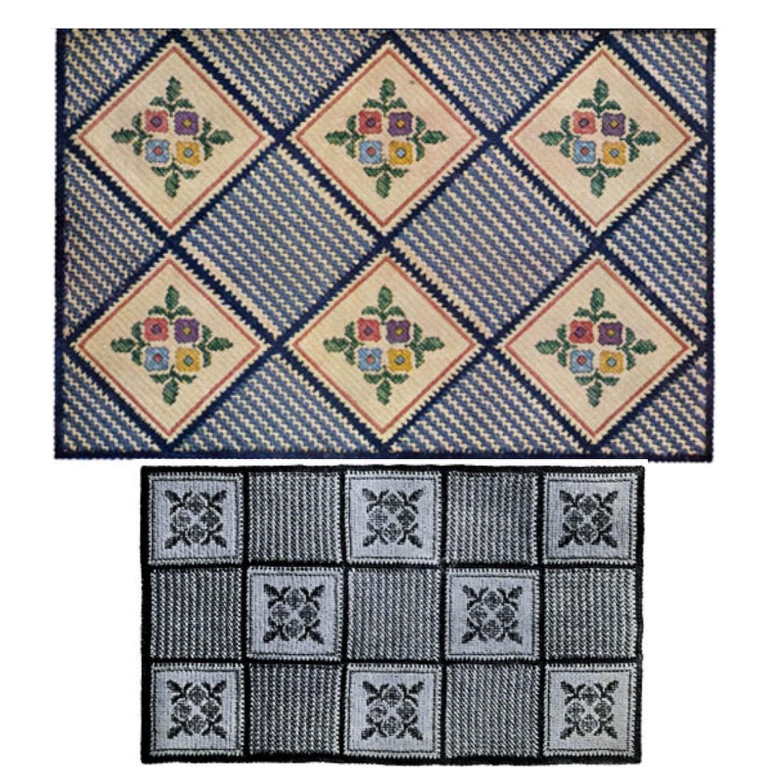 Two Flower Area Rugs Crochet Pattern Easy to Crochet Area Rug Crochet ...