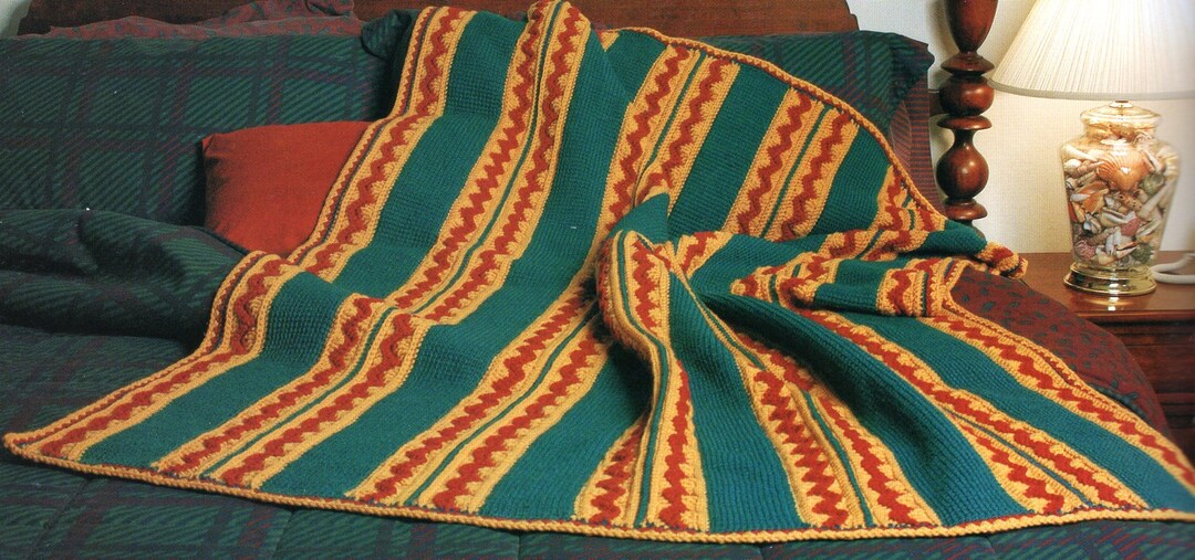 Aztec Wavy Ripple Afghan Crochet Pattern Ripple Wavy Afghan Crochet ...