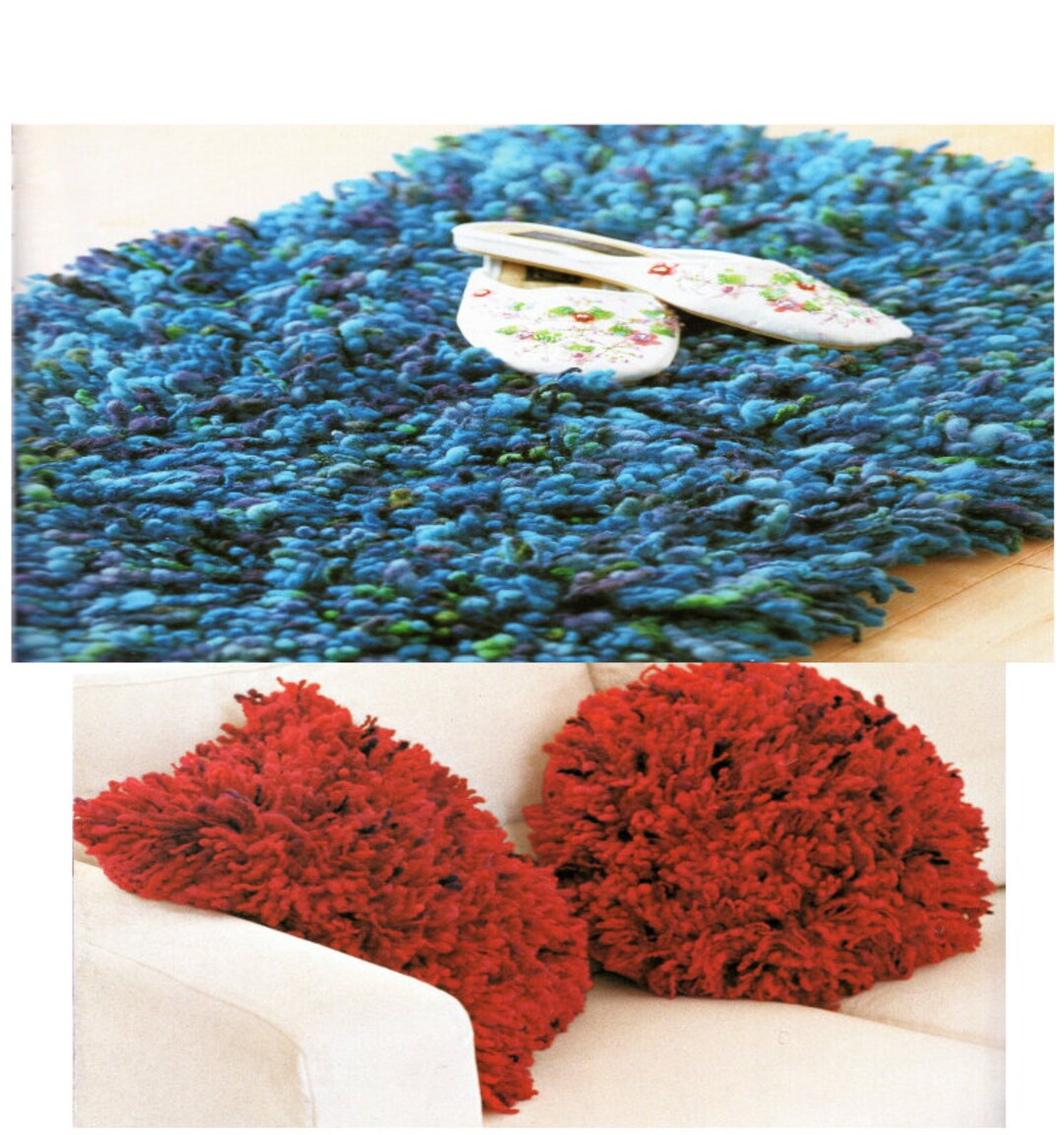 Loopy Rug and Pillows Crochet Pattern Easy to Crochet Loop Rug and ...