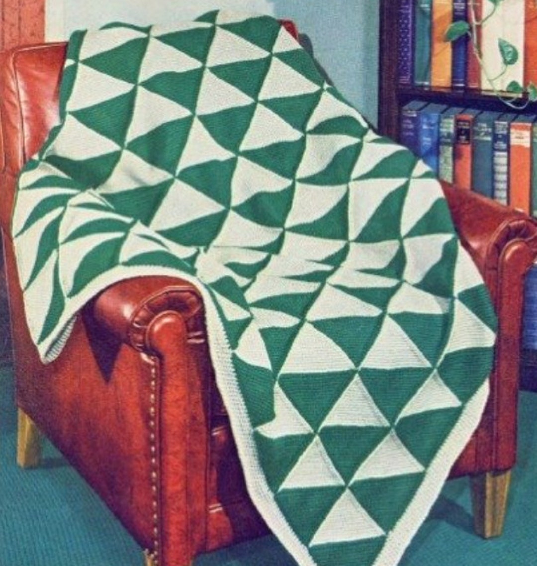 Emerald Triangles Afghan Crochet Pattern Vintage Shapes Afghan Crochet ...