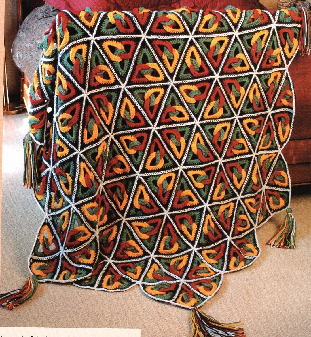 Interlocking Afghan Crochet Pattern Geometric Shapes Afghan Crochet ...