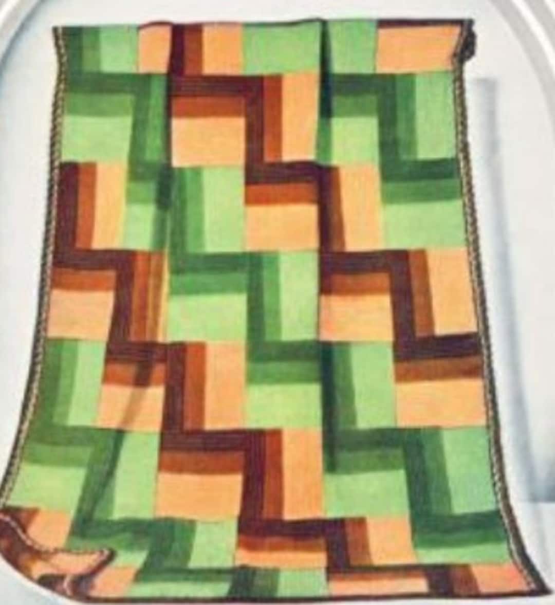 Log Cabin Afghan Crochet Pattern Vintage Squares Afghan Crochet Pattern ...