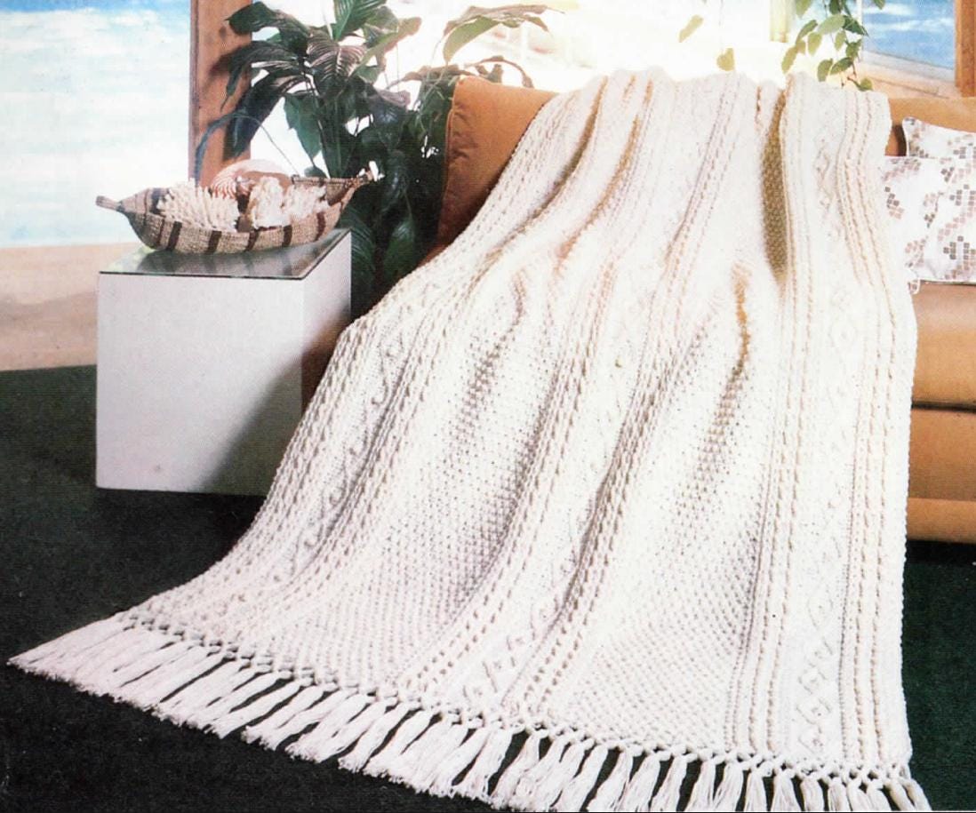 Fisherman Cable Afghan Crochet Pattern Cable Fringe Afghan Crochet ...