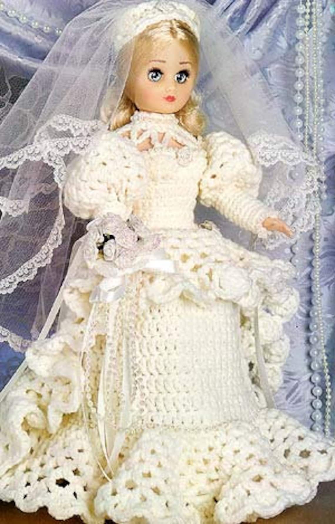 Wedding Bride Doll Dress Crochet Pattern Bridal Gown Crochet Pattern ...