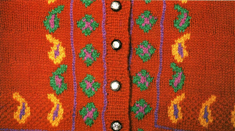 Paisley Sweater Knitting Pattern Paisley Cardigan Sweater - Etsy