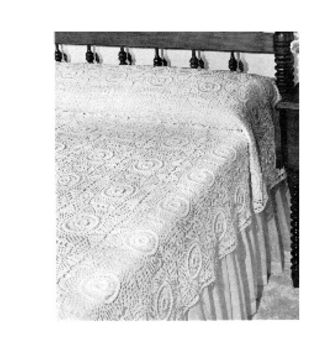 Bridal Wreath Afghan Bedspread Crochet Pattern Vintage Lace Afghan Coverlet Crochet Pattern PDF ...