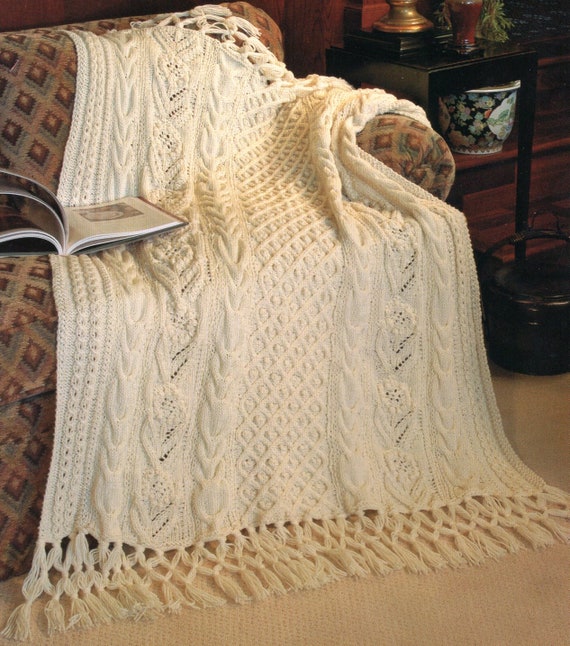 Fisherman Knit Afghan Pattern Winterland Three Stitch Blanket – Mama