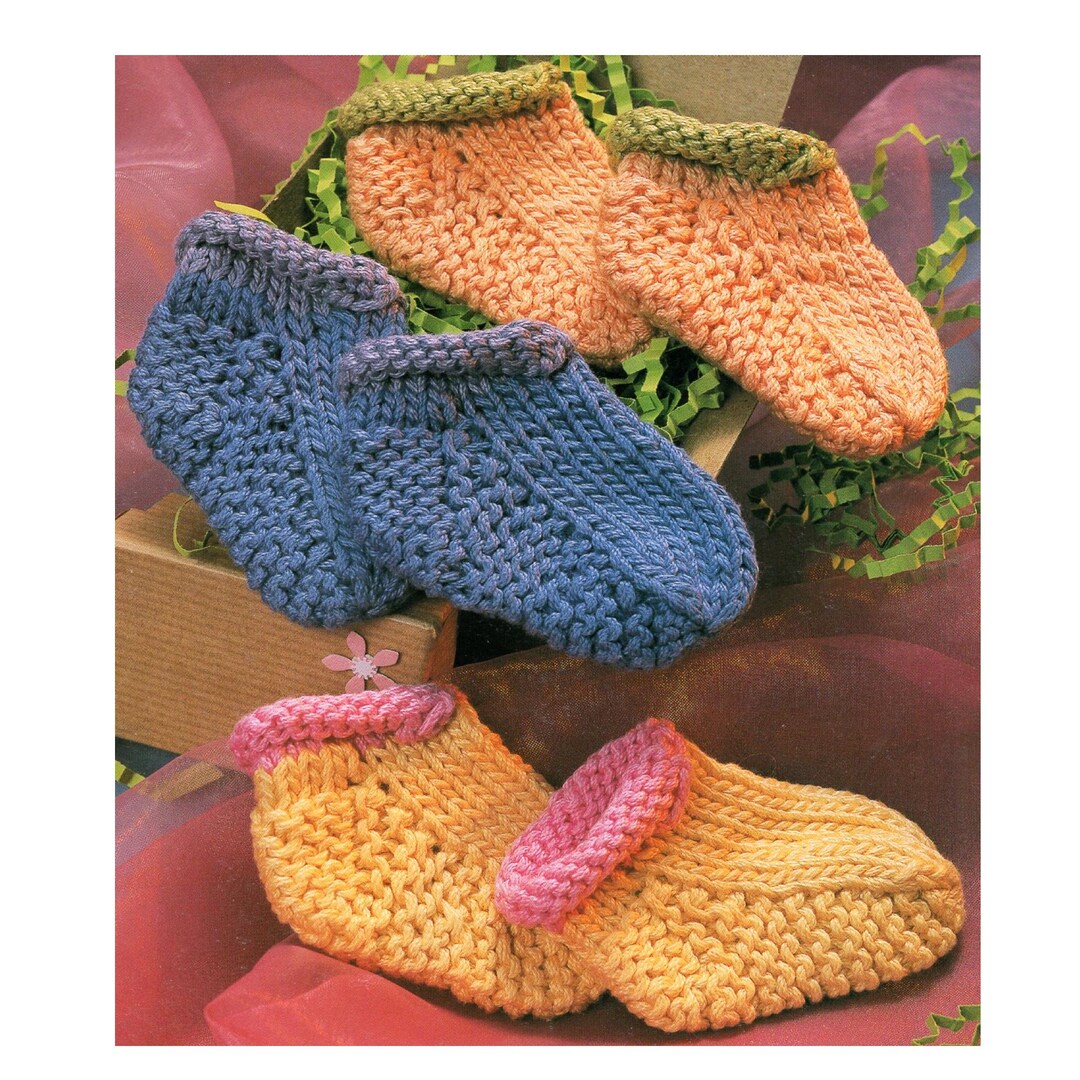 Baby Bootie Socks Knitting Pattern Booties Knitting Pattern PDF Instant ...