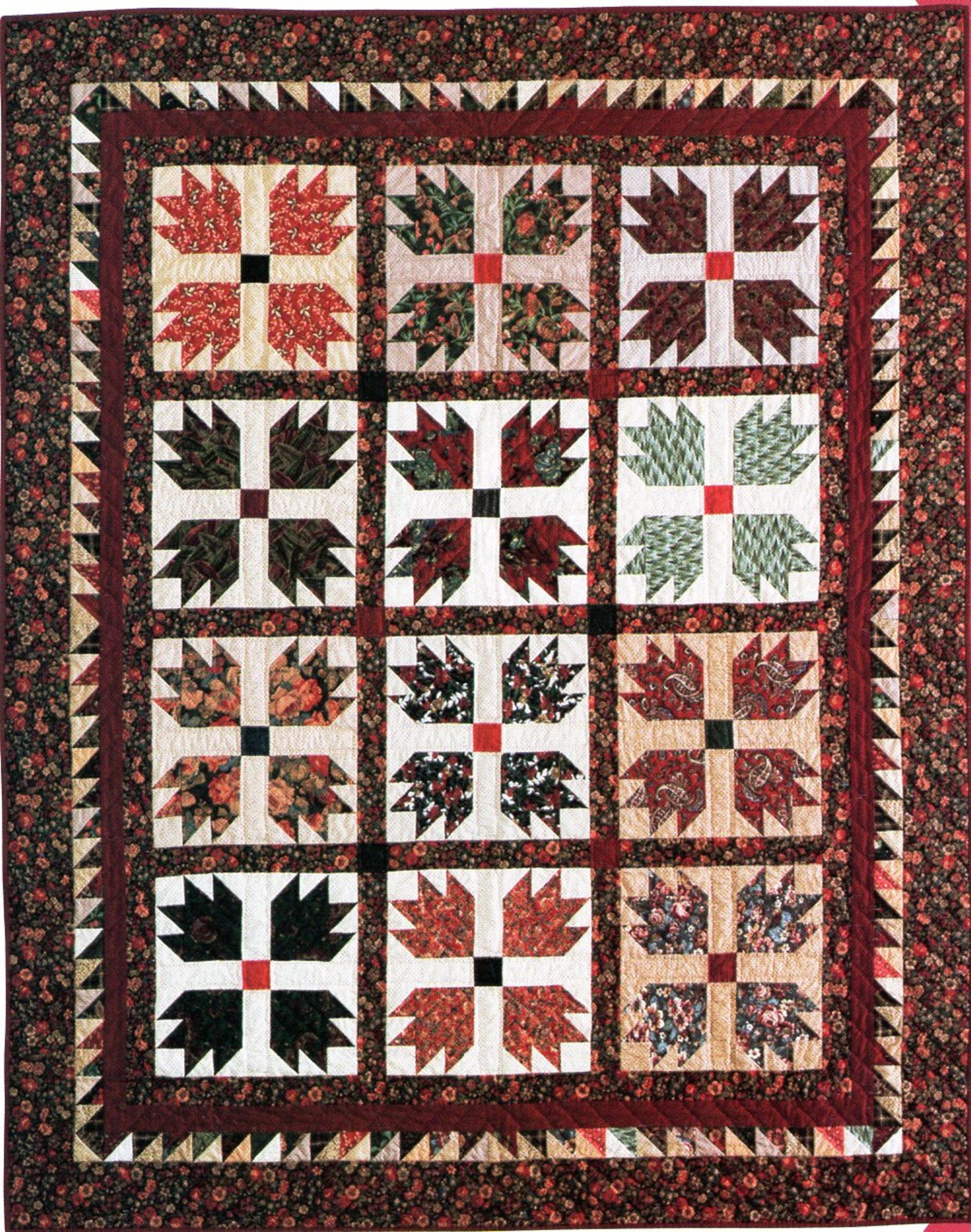 Bear Paw Quilt Pattern Vintage Bear Claw Comforter Bedspread Quilting ...