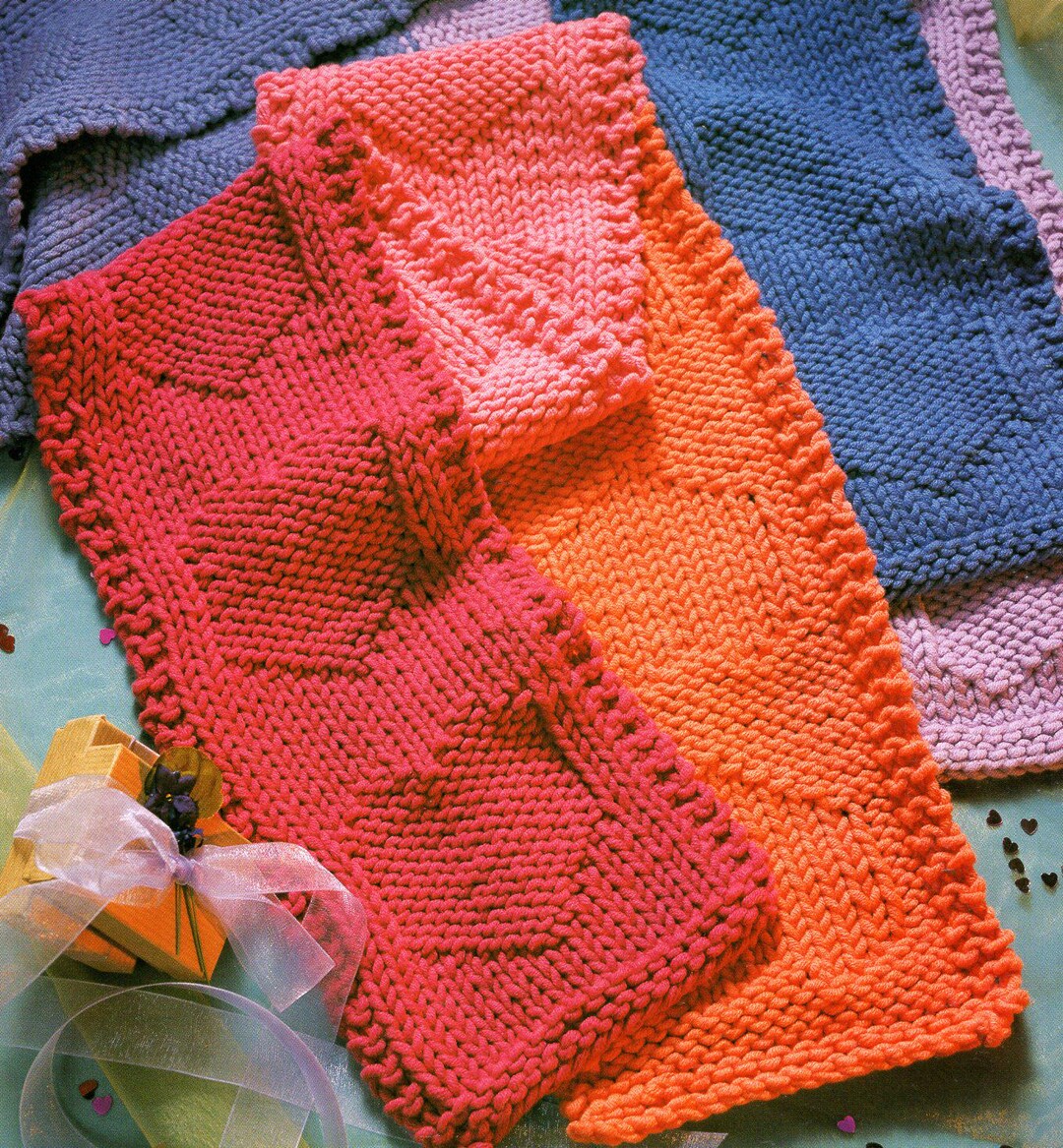 Raised Hearts Scarf Knitting Pattern Heart Scarf Knitting Pattern PDF ...