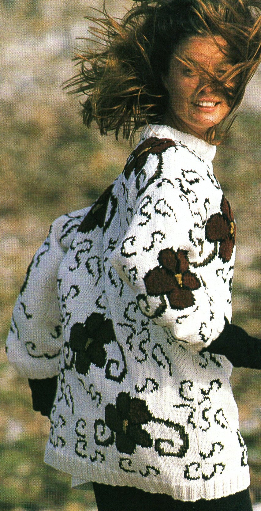 Flower Sweater Knitting Pattern Pullover Abstract Flower Sweater ...