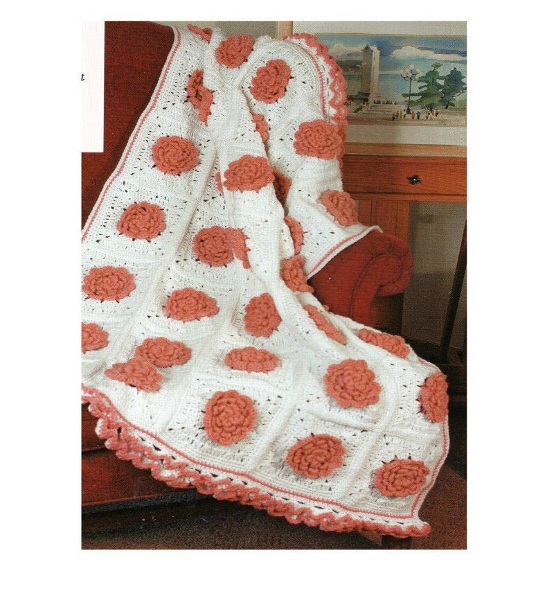 Rose Garden Flower Afghan Crochet Pattern Flower Afghan Crochet Pattern ...