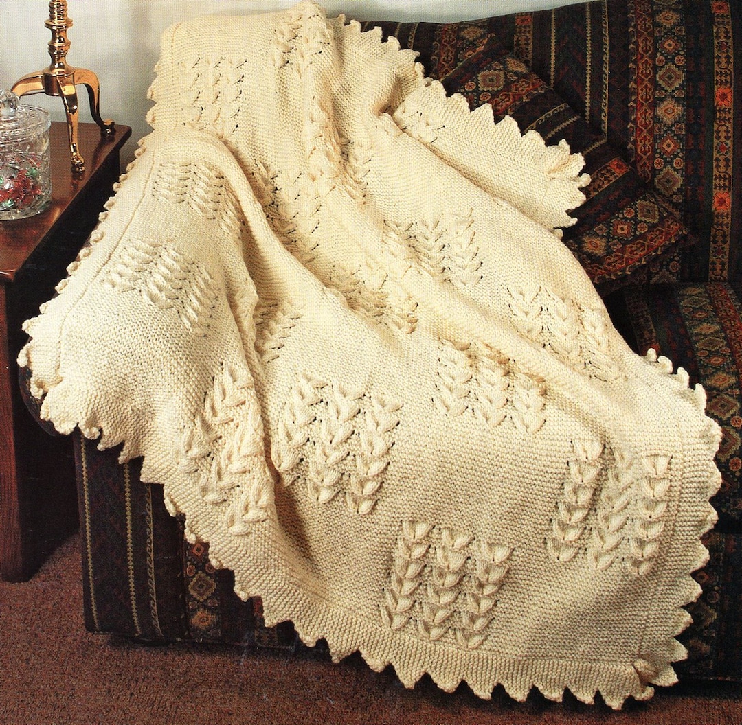 Aran Texture Afghan Knitting Pattern Chevron Afghan Knitting Pattern ...