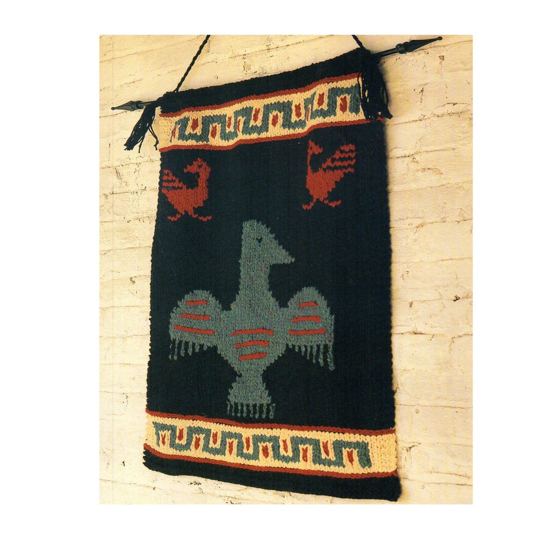 Thunderbird Wall Hanging Knitting Pattern Bird Rug Knitting Pattern PDF ...