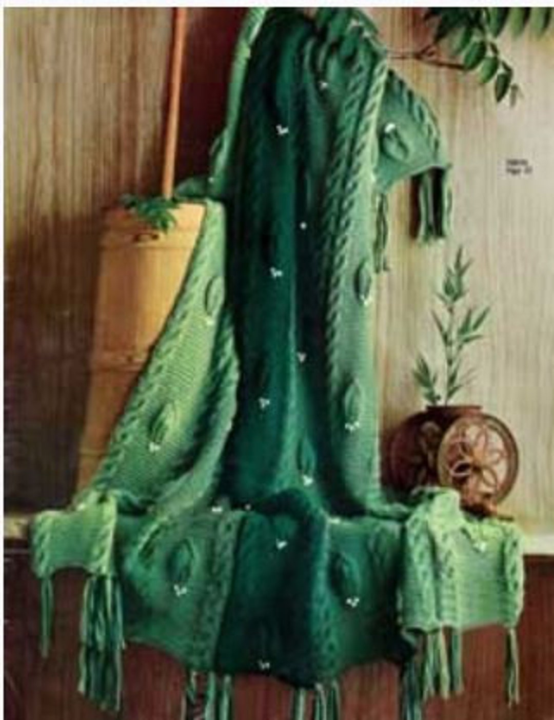 Leaf Motif Afghan Knitting Pattern Cable Leaf Afghan Knitting Pattern ...