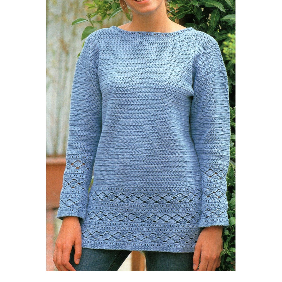 Lacy Tunic Crochet Pattern Lace Top Shirt Crochet Pattern PDF Instant ...