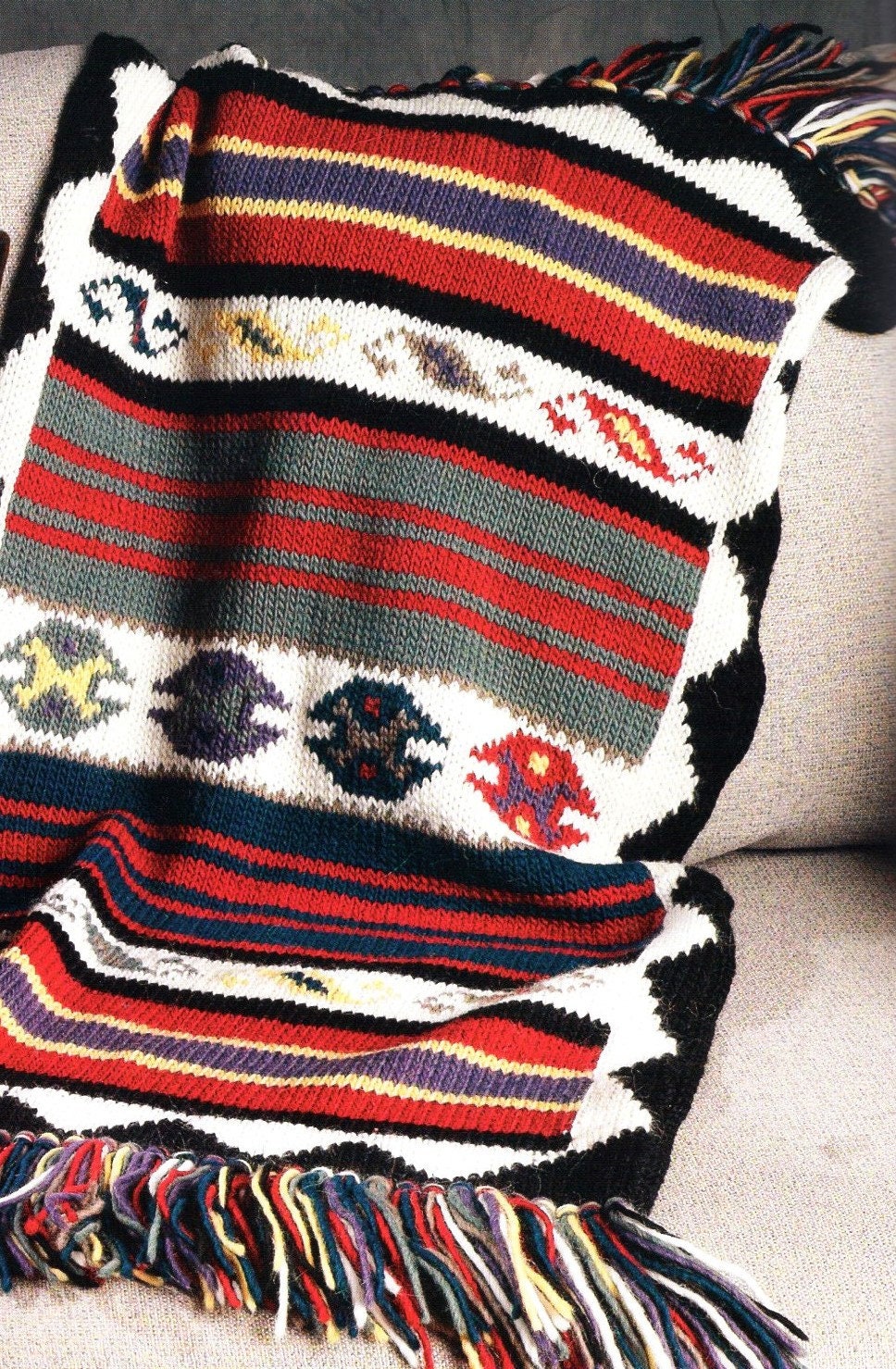 Aztec Rug Knitting Pattern Southwest Area Rug Knitting Pattern PDF ...