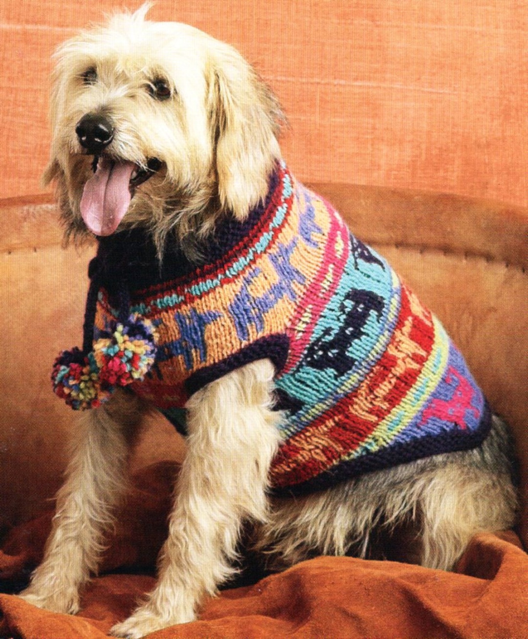 Fair Isle Dog Sweater Coat Knitting Pattern Dog Sweater Jacket Knitting ...