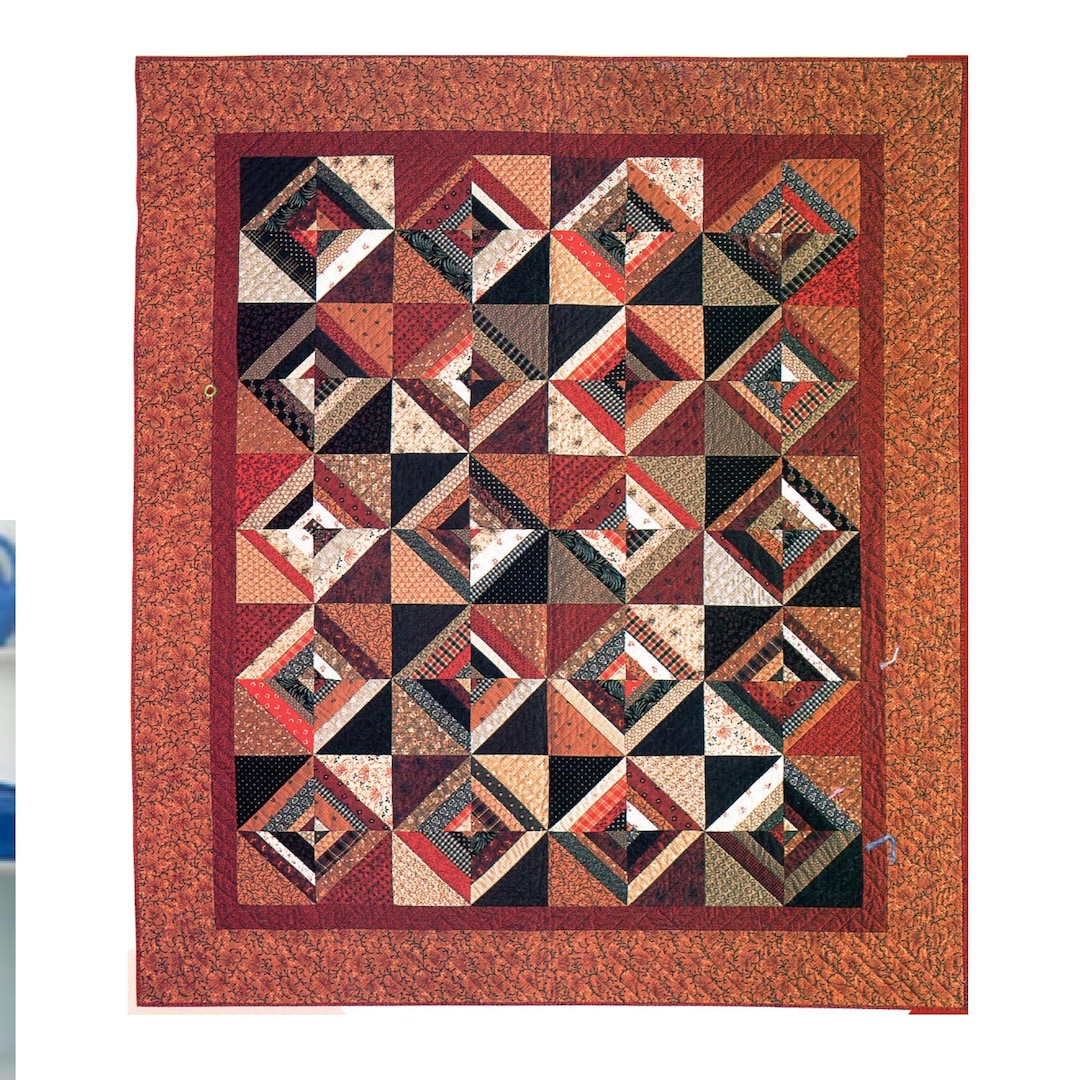 Primitive Folk Art Quilt Pattern Rustic Comforter Quilting Pattern ...