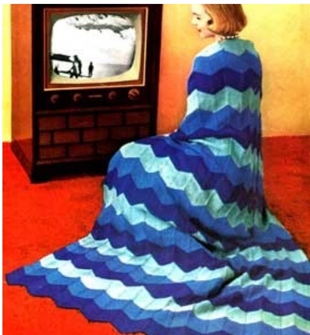 Ripple Wave Afghan Knitting Pattern Chevron Afghan Knitting Pattern PDF ...